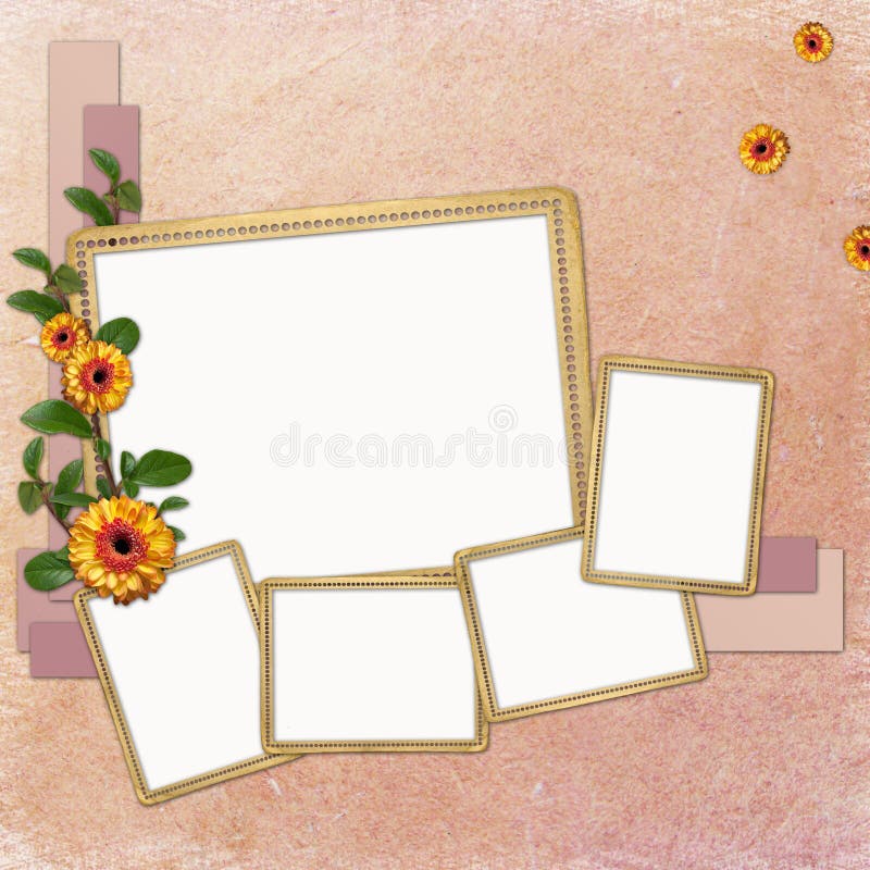 Fundo com frames e flores ilustração stock. Ilustração de ponto - 11677647