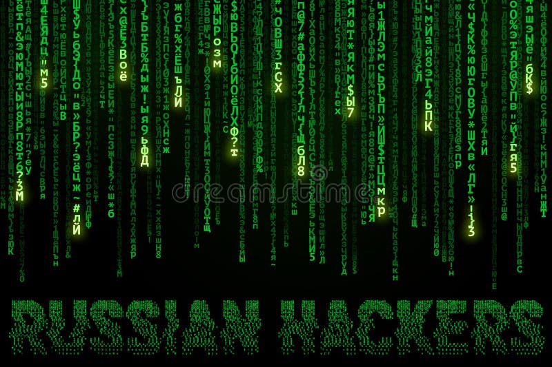 Fundo Com Símbolos Cirílicos De Queda E Hacker Do Russo Da Inscrição ...