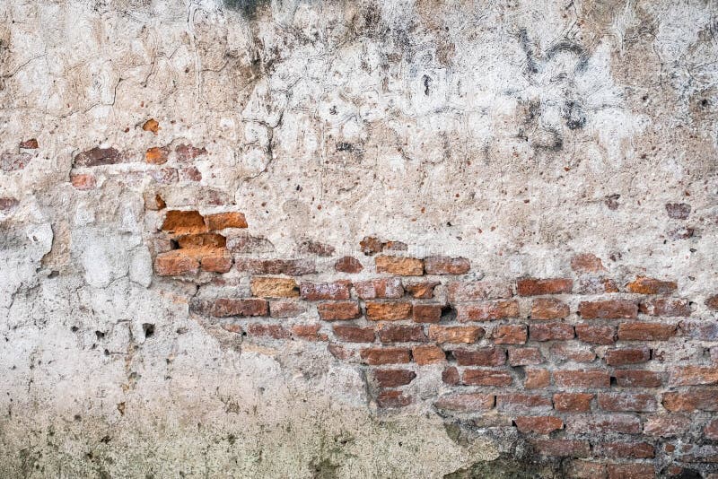 Fundo Concreto Rachado Da Parede Do Vintage Parede De Tijolo Velha