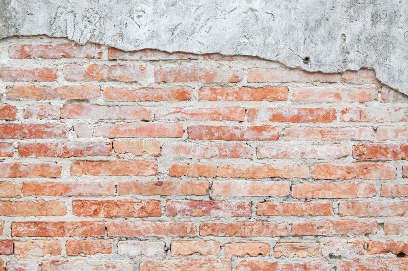 Fundo Concreto Rachado Velho Da Parede De Tijolo Do Vintage Foto De
