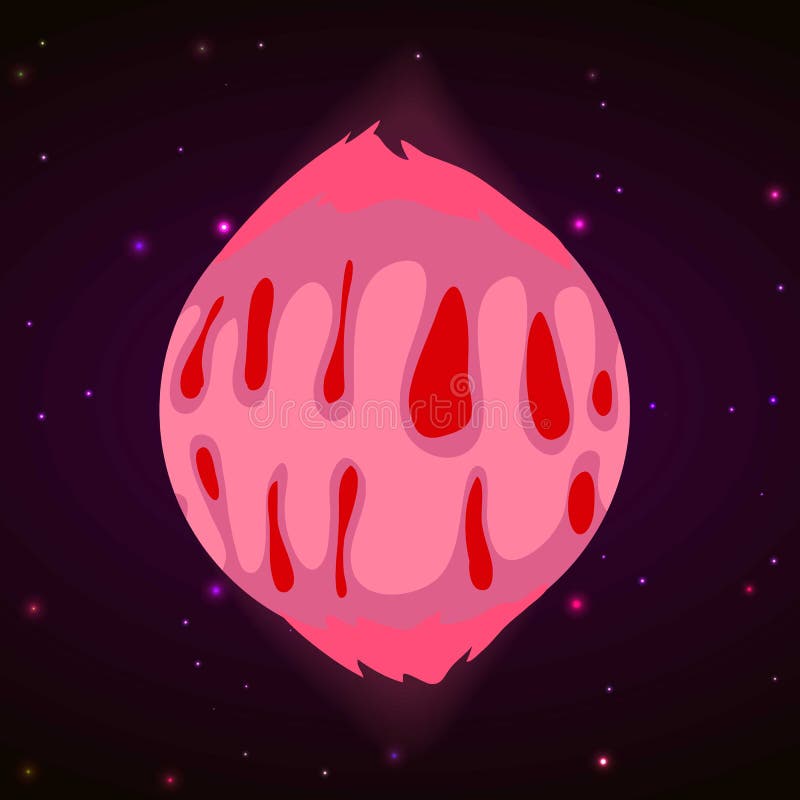 Fundo Cor-de-rosa Do Conceito Do Planeta, Estilo Dos Desenhos Animados ...