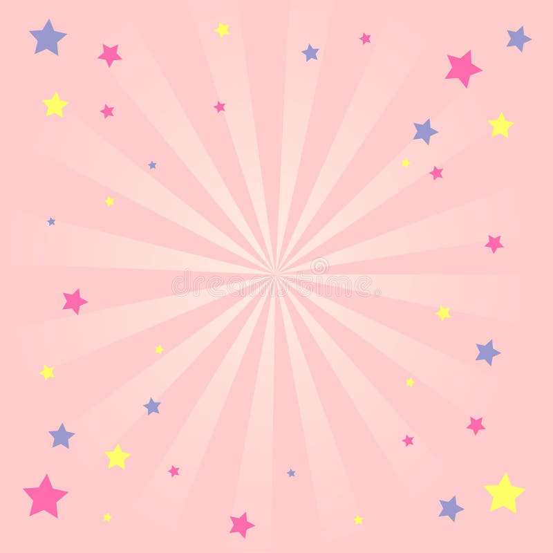 Fundo De Menina Cor-de-rosa Com Estrelas Ilustração do Vetor ...