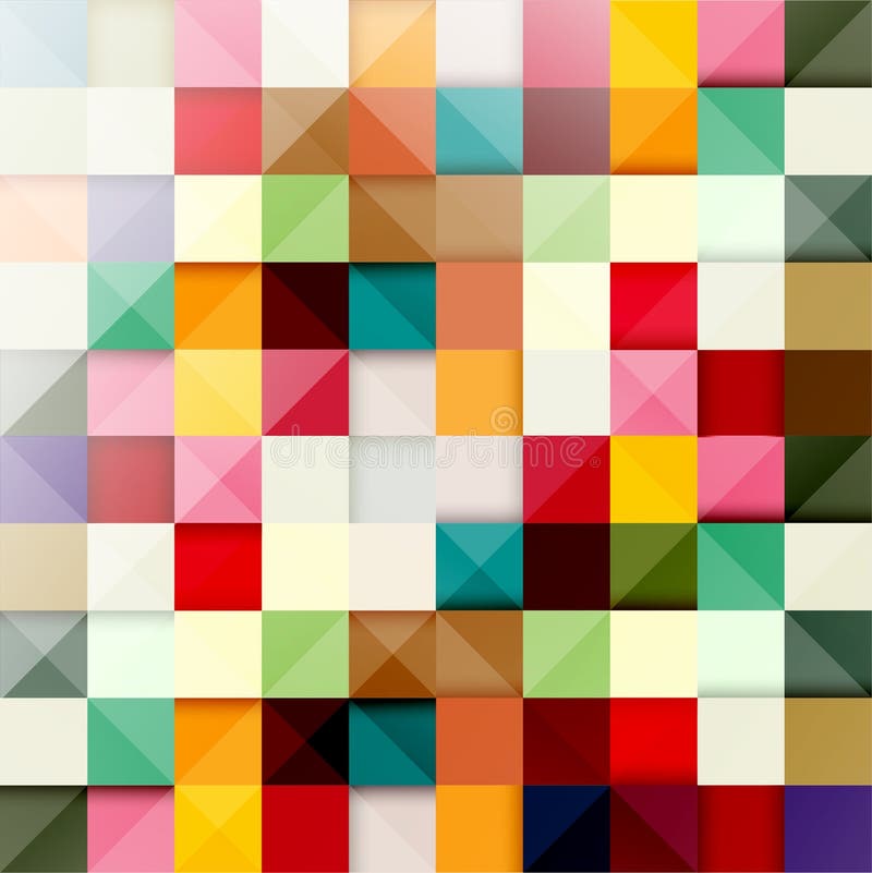 Fundo Colorido Dos Quadrados Ilustração Stock - Ilustração de pixels ...