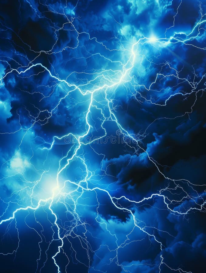 Fundo De Tempestade De Raios Azuis Ilustração Stock - Ilustração de ...