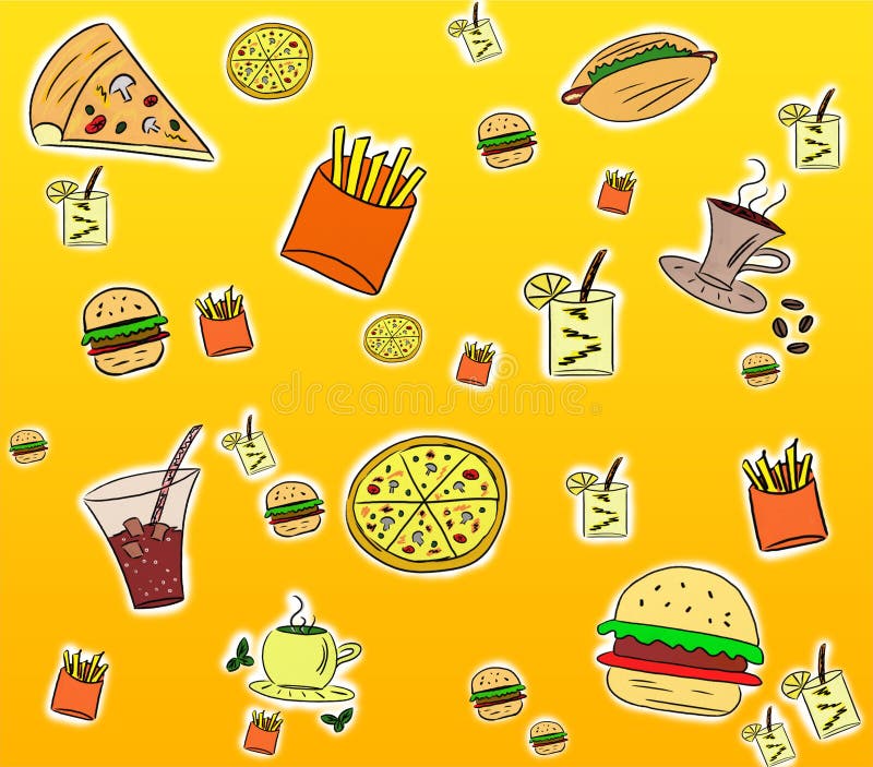 Fundo do fast food ilustração stock. Ilustração de alinhado - 18711284