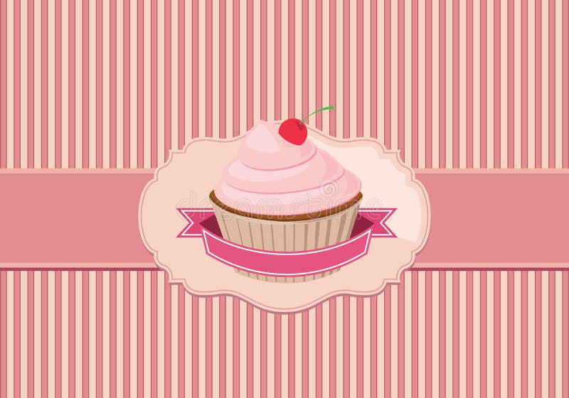 Quadro Do Vintage Com Queque Ilustração do Vetor - Ilustração de mola ...