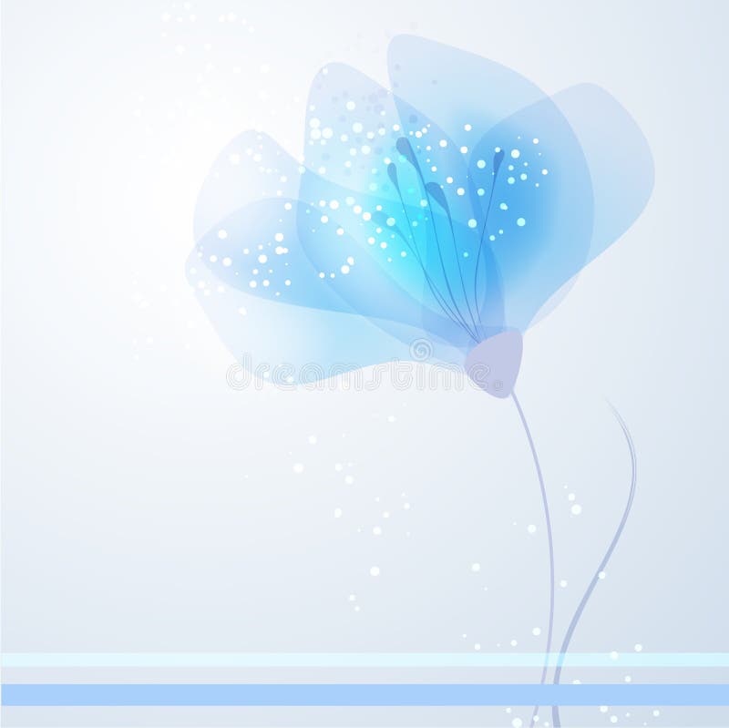 Fundo Do Vetor Com Flor Azul Ilustração Stock - Ilustração de planta ...