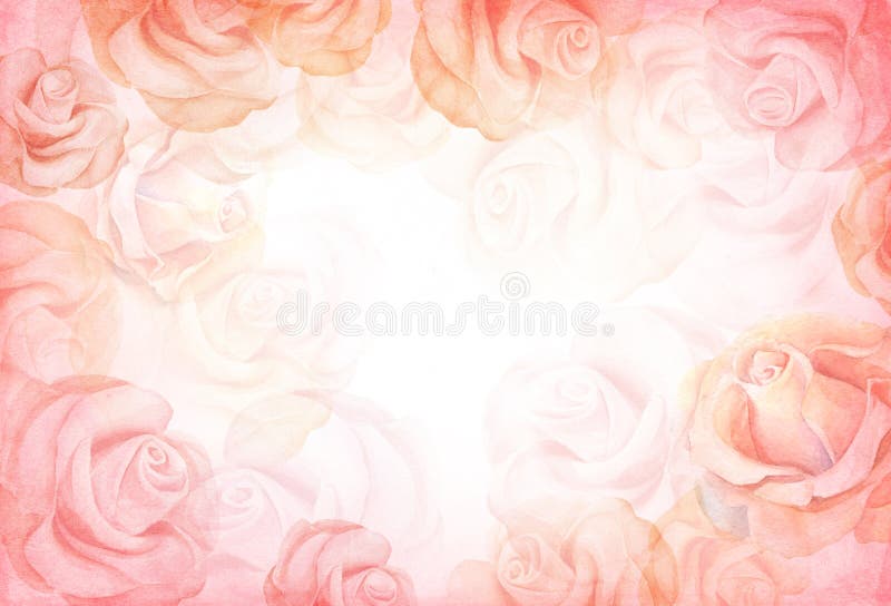 Fundo Horizontal Da Rosa Romântica Abstrata Ilustração Stock ...