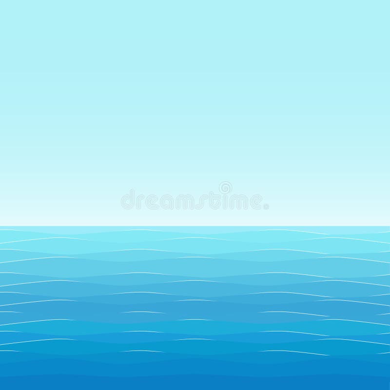 Fundo: Mar Azul Com Ondas Pequenas Ilustração do Vetor - Ilustração de ...