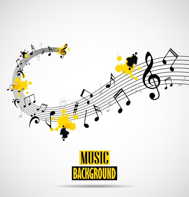 Fundo Musical Abstrato Com Notas Ilustração do Vetor - Ilustração de ...