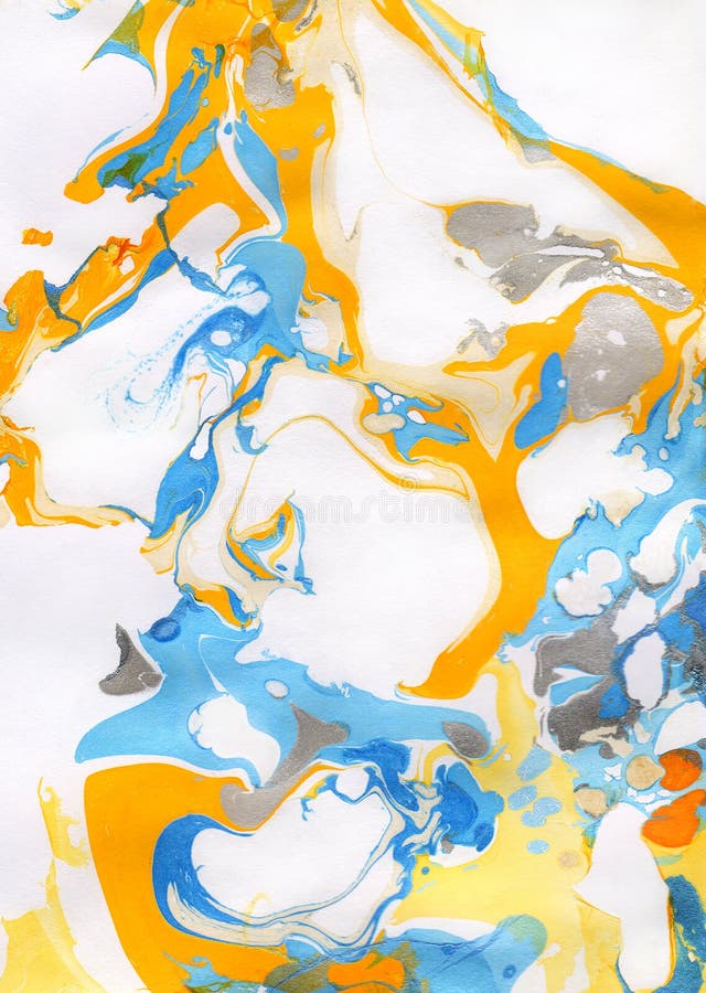 Fundo Pintado à Mão Abstrato Branco, Amarelo, Alaranjado, Azul E ... Fundo Pintado à Mão Abstrato Branco, Amarelo, Alaranjado, Azul E ...