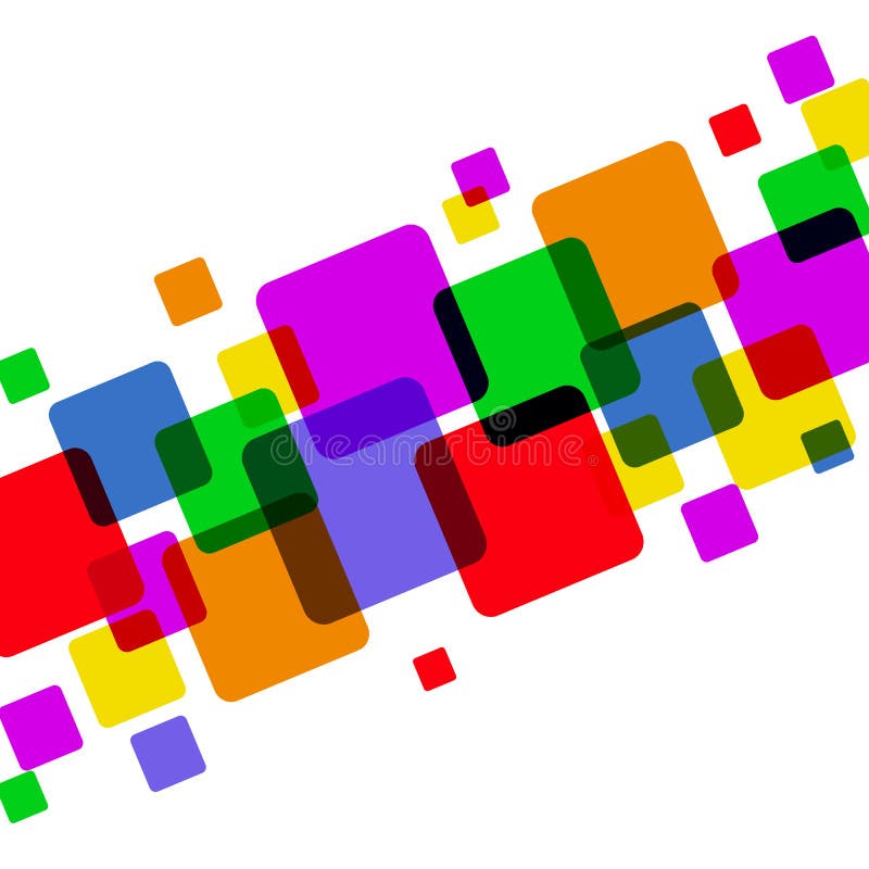 Quadrados Coloridos Transparentes Ilustração do Vetor - Ilustração de ...