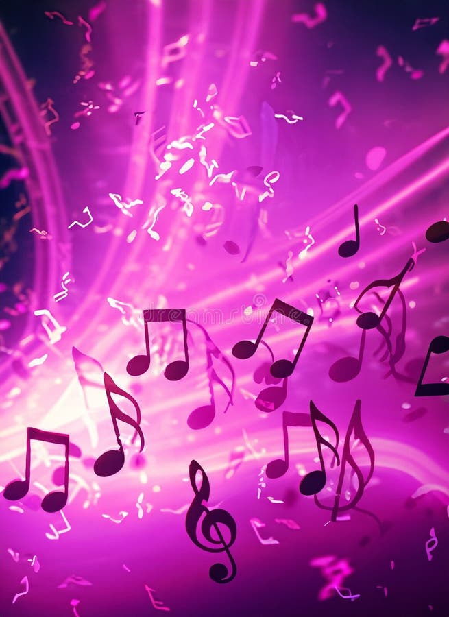 Fundo Rosa Abstrato Com Notas Musicais Ilustração Stock - Ilustração de ...