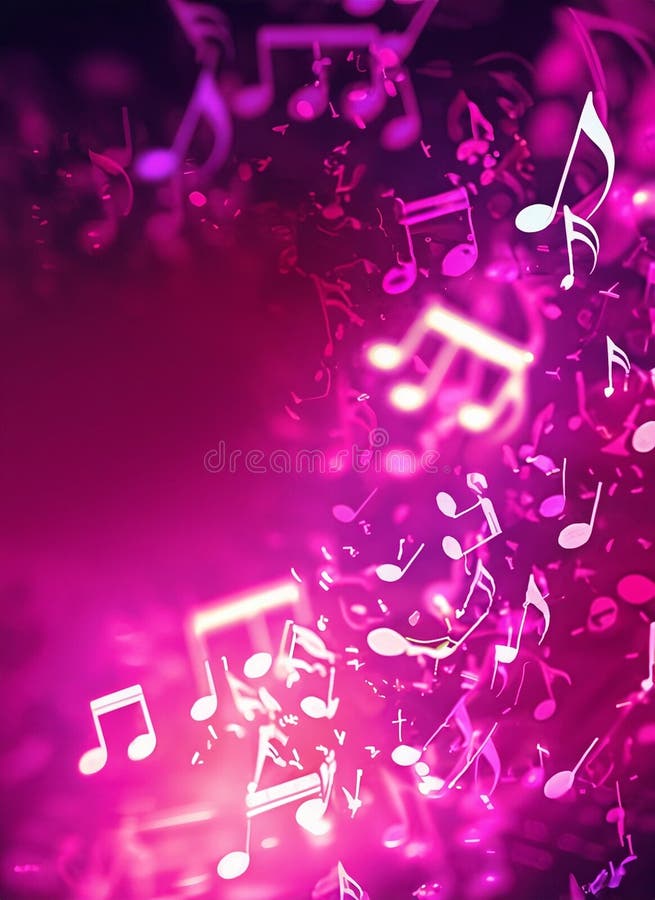 Fundo Rosa Abstrato Com Notas Musicais Ilustração Stock - Ilustração de ...