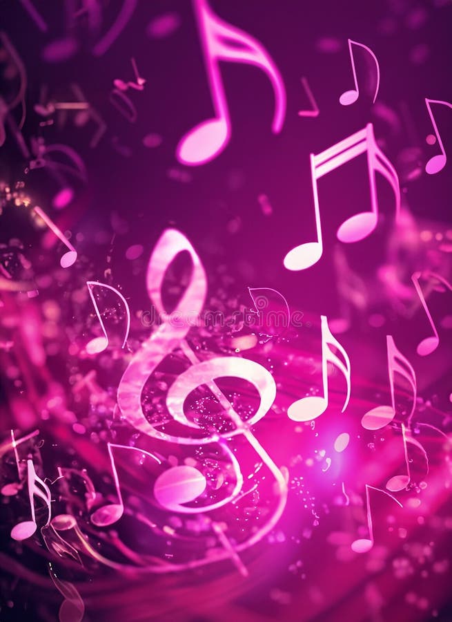 Fundo Rosa Abstrato Com Notas Musicais Ilustração Stock - Ilustração de ...