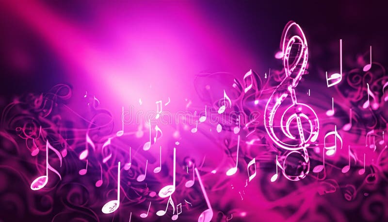 Fundo Rosa Abstrato Com Notas Musicais Ilustração Stock - Ilustração de ...