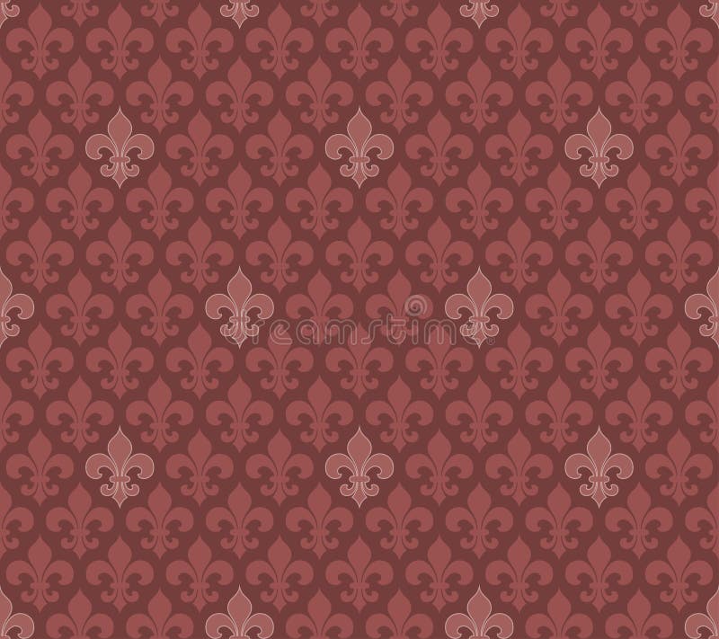Fundo Sem Emenda De Fleur De Lis Da Cor Do Marsala Ilustração do Vetor ...