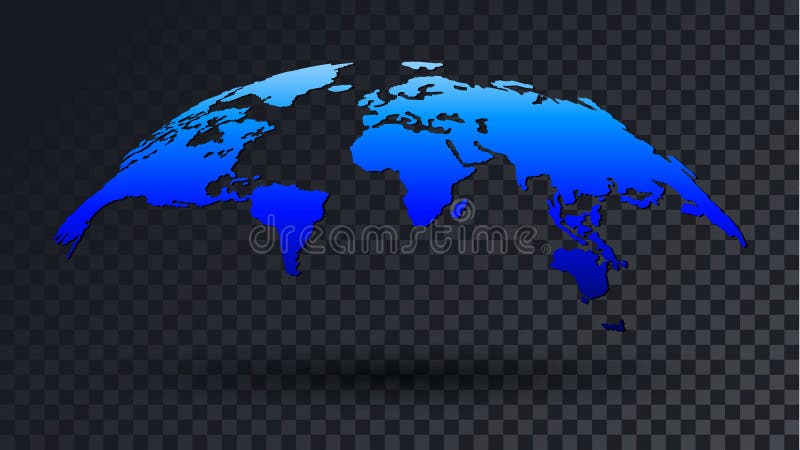 Mapa 3D Do Mundo No Fundo Transparente Ilustração do Vetor - Ilustração ...