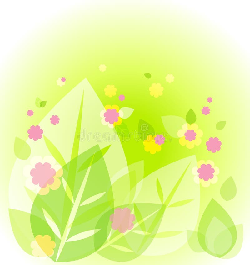 Fundo abstrato verde fofo ilustração do vetor. Ilustração de flores ...