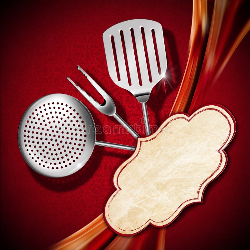 Fundo Vermelho E Alaranjado Do Molde Do Menu - Ilustração Stock ...