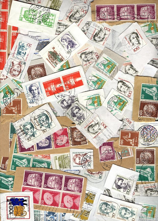Fundo Vertical De Selos Postais Alemães Imagem de Stock Editorial ...