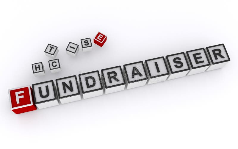Fundraiser Word Block on White Stock Illustration - Illustration of ...
