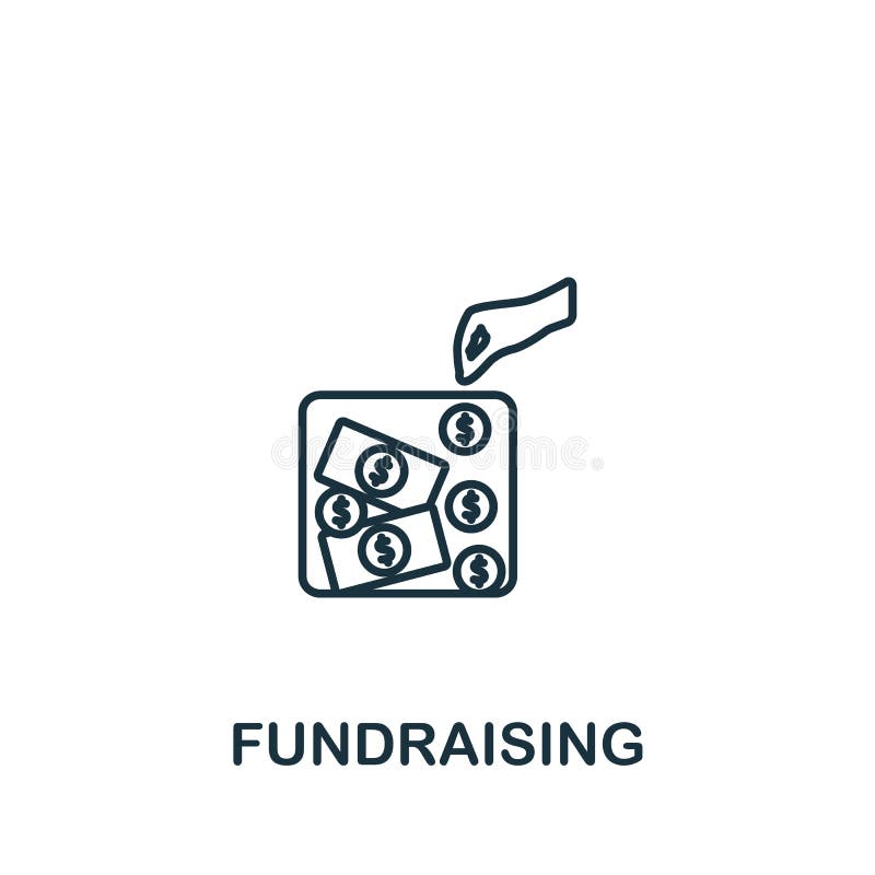 Fundraising Icon. Line Simple Crowdfunding Icon for Templates, Web ...