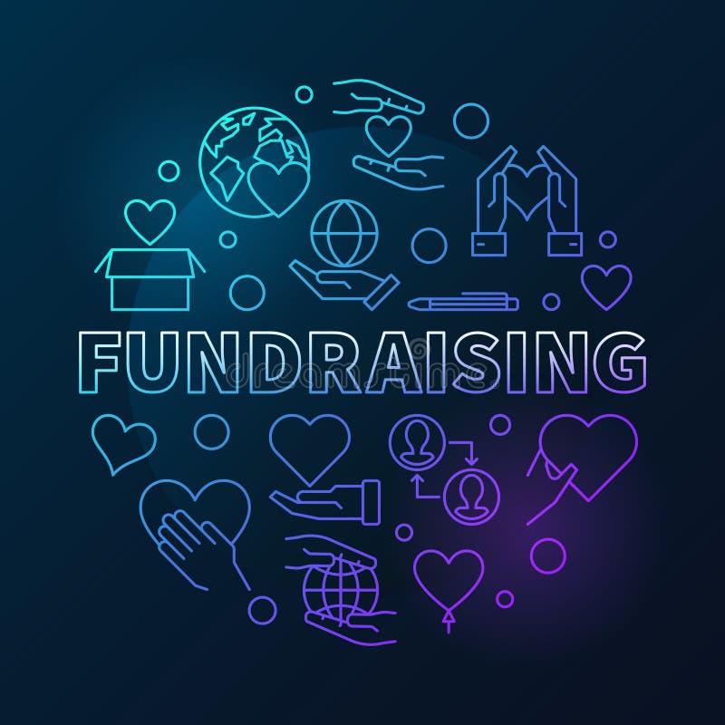 Fundraising Round Vector Modern Illustration in Outline Style Stock ...