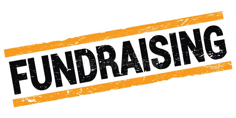 FUNDRAISING Text on Black-orange Rectangle Stamp Sign Stock ...