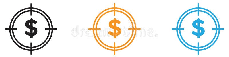 Funds Hunting Icon Vector Logo Set Collection for Web App Ui Stock ...