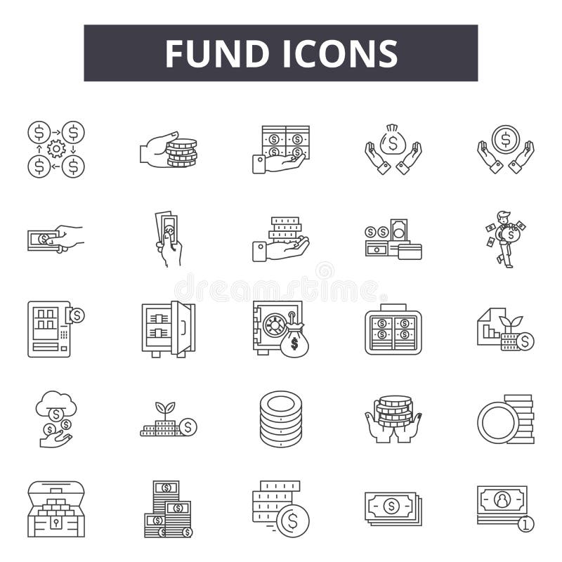 Funds Line Icons, Signs, Vector Set, Outline Illustration Concept Stock ...