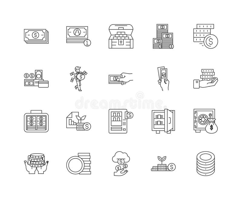 Funds Line Icons, Signs, Vector Set, Outline Illustration Concept Stock ...