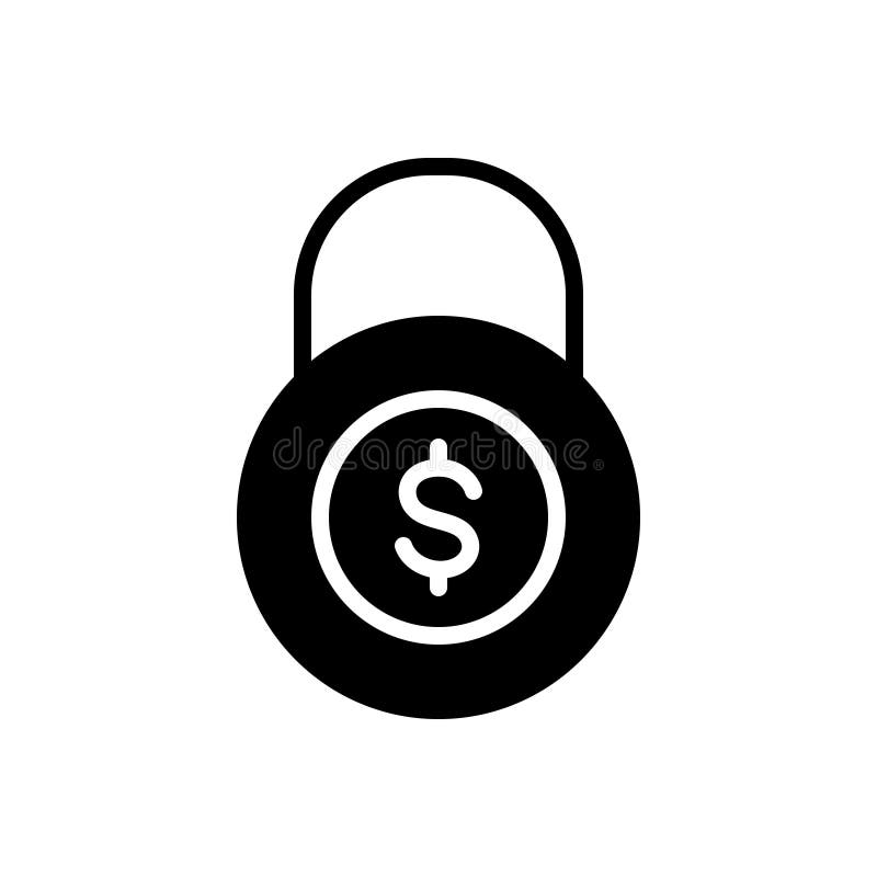 Black Solid Icon for Funds Protection, Price and Security Stock Vector ...