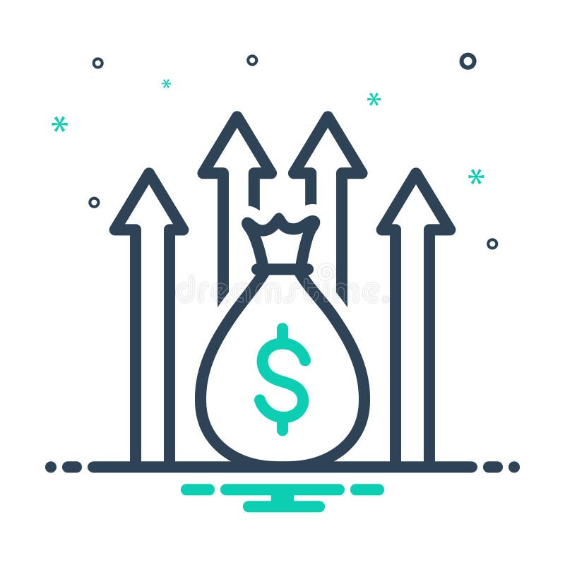 Mix Icon for Funds Raising, Increase and Profit Stock Vector ...