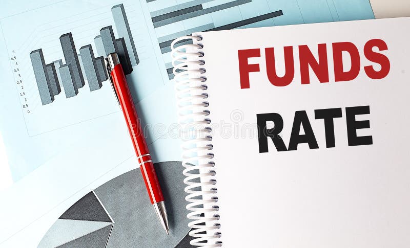 FUNDS RATE Text on Notebook on Chart Background Stock Image - Image of ...