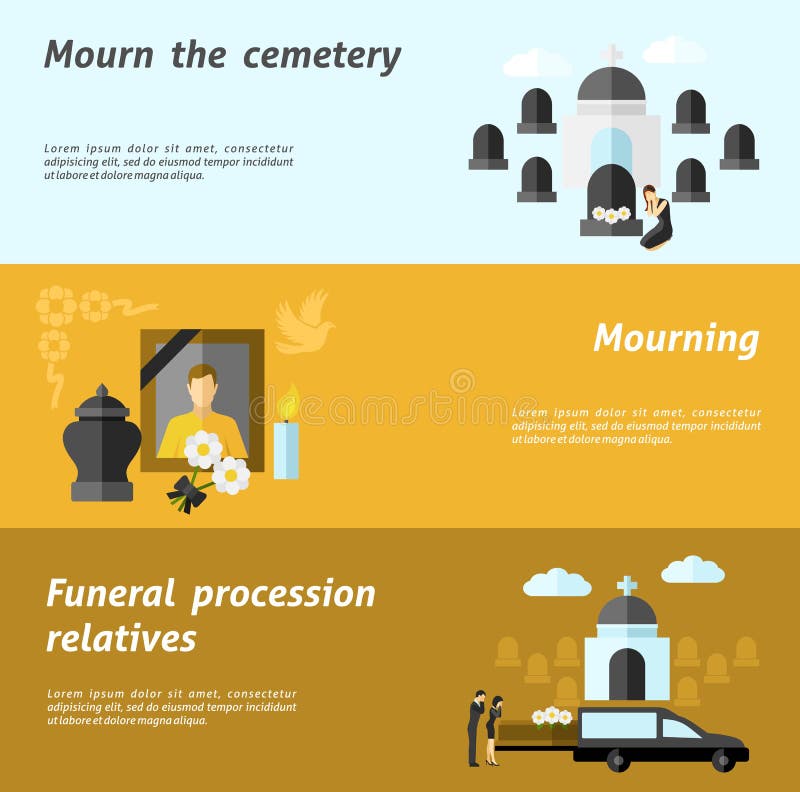 Funeral Banner Set stock vector. Illustration of banner - 210069025