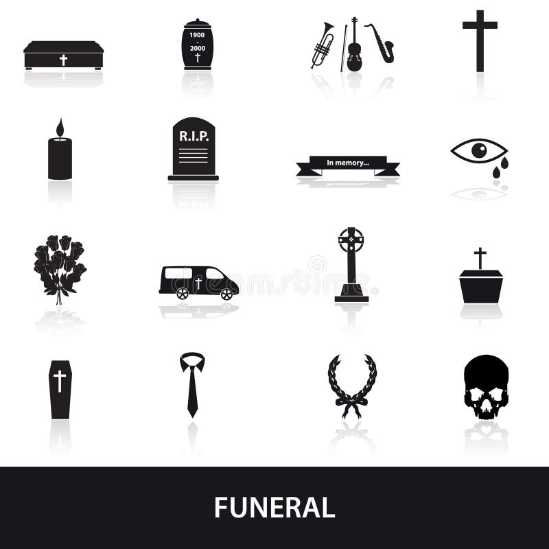 Funeral icons set eps10 stock vector. Illustration of rest - 42100125