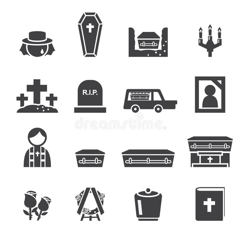 Funeral icons stock vector. Illustration of memorial - 49951018