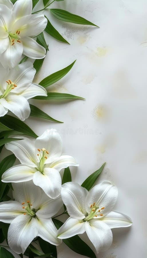 Funeral Lily on White Background with Ample Space for Heartfelt Text ...