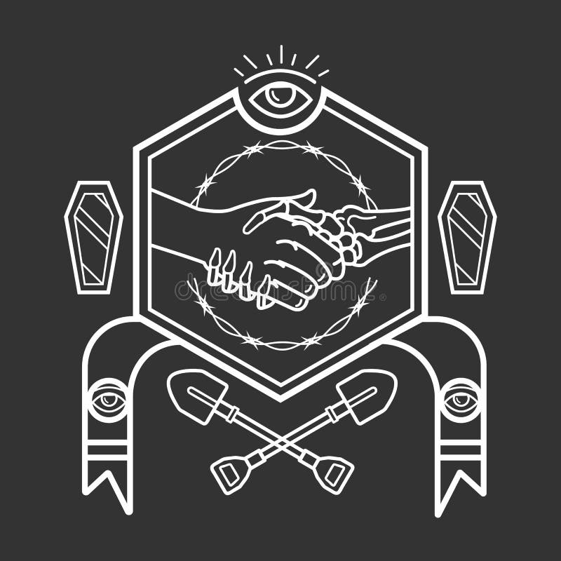 Death Design Concept Set with Cemetery and Mourning Stock Illustration ...