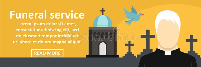 Funeral Service Banner Horizontal Concept Stock Vector - Illustration ...
