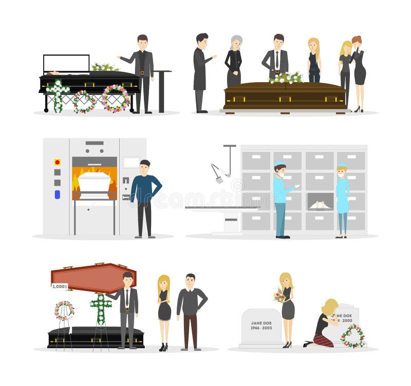 Funeral Services Icon Set Stock Illustrations – 69 Funeral Services ...