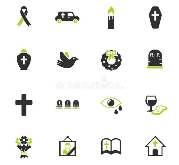 Funeral services icon set stock vector. Illustration of funeral - 122050952