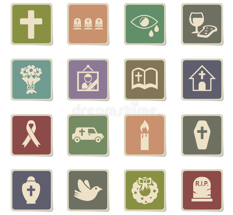 Funeral Services Icon Set Stock Illustrations – 80 Funeral Services ...