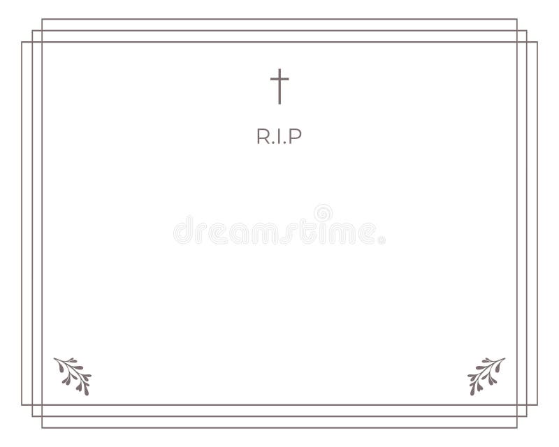 Frame for Text with Flowers. Funeral Vector Card. Empty Card. Digital ...