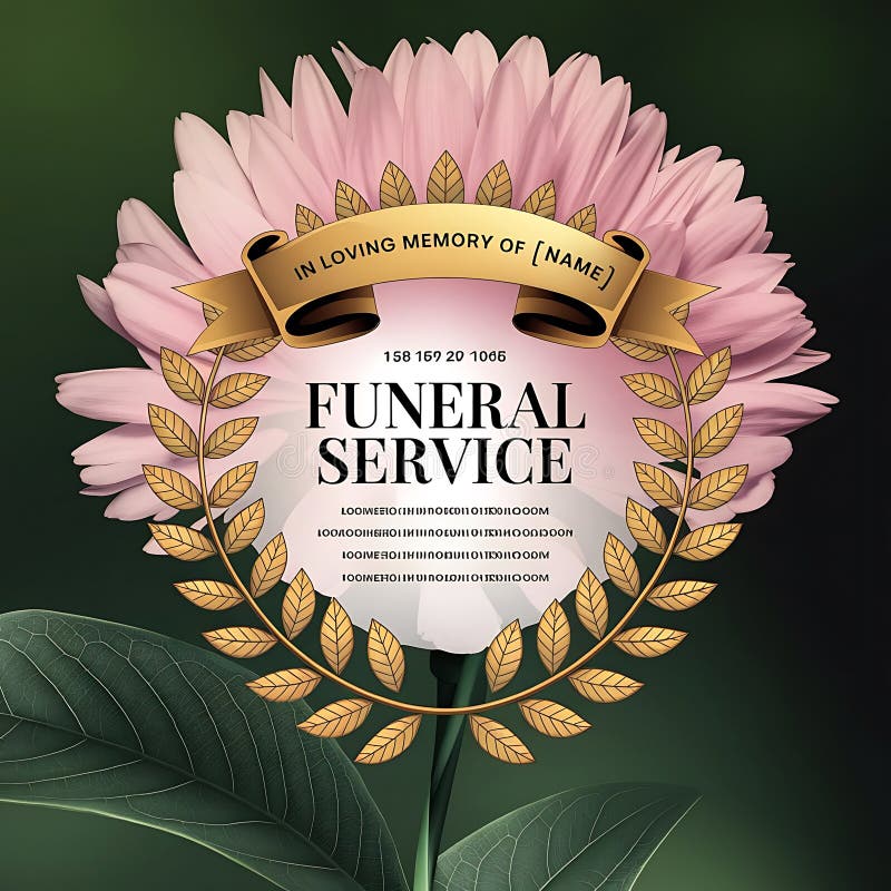 Funerals Floral Design Frame Illustration Stock Image - Image of ...