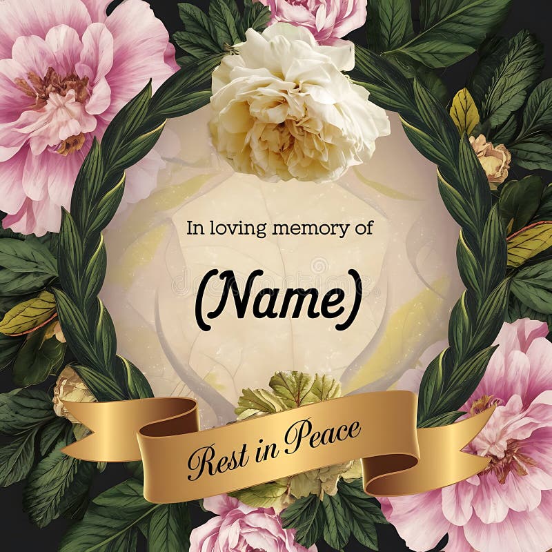 Funerals Floral Design Frame Illustration Stock Image - Image of ...