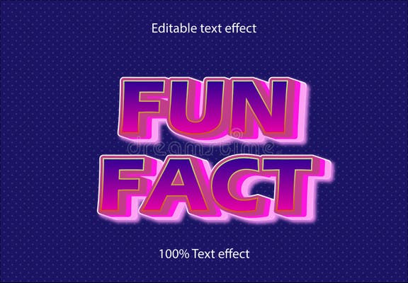 Fun Fact Blue Background Text Effect Stock Vector - Illustration of ...