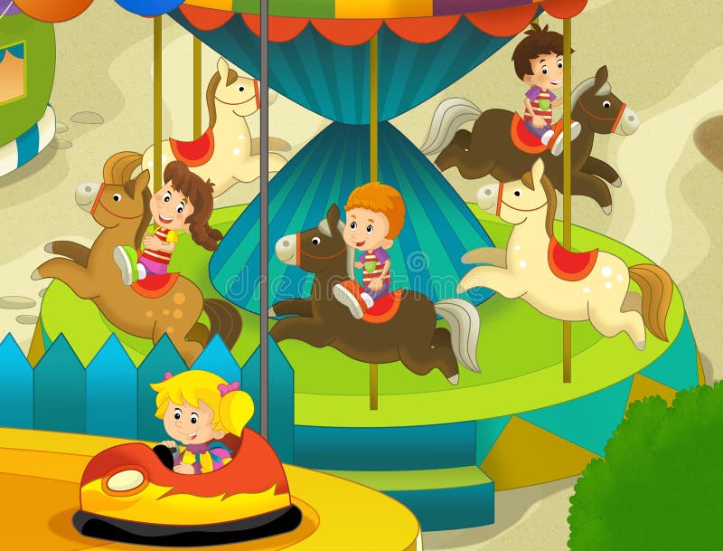 The Funfair - Playground for Kids Stock Illustration - Illustration of ...