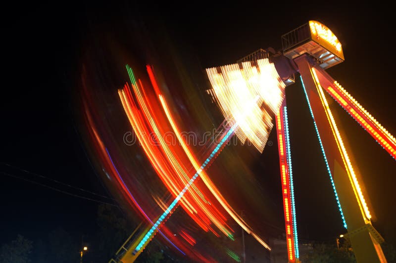 Funfair at night stock image. Image of amusement, circus - 33709291